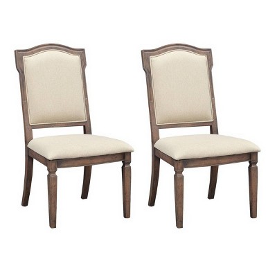 Set Of 2 Chateau Upholstered Dining Arm Chairs Brown - Treasure Trove ...