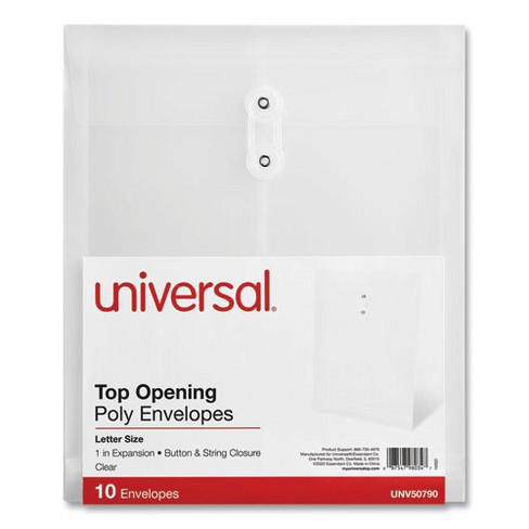 Universal Top Opening Poly Envelopes, 1.25" Expansion, Letter Size ...