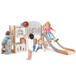 8-in-1 Toddler Playground Set – Slide, Climber, Basketball Hoop, Tunnel ...