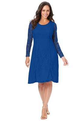 Jessica London Women's Plus Size Seamed Lace Dress - 20 W, Dark ...