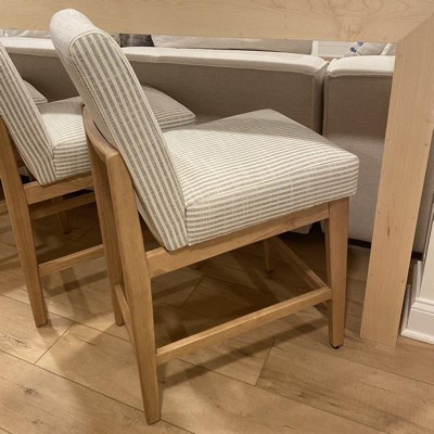 Upholstered Natural Wood Slipper Counter Stool - Hearth & Hand™ With ...