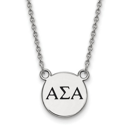 Black Bow Jewelry Sterling Silver Alpha Sigma Alpha Greek Life Necklace ...