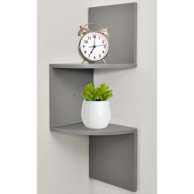 Greenco 2-tier Corner Shelves, Gray Finish : Target