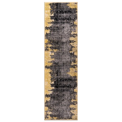 World Rug Gallery Distressed Abstract Area Rug - Yellow 2'x7' : Target