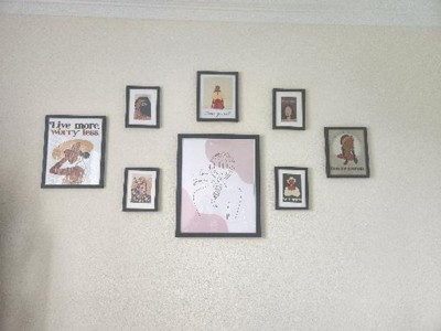 Set Of 7 Gallery Frame Set Black - Room Essentials™: Modern Style, Mdf ...