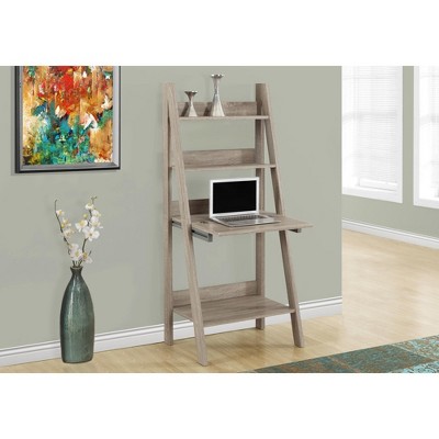 Xiyuyeu Leaning Home Office Desk Modern Computer Desk With 3 Shelves ...