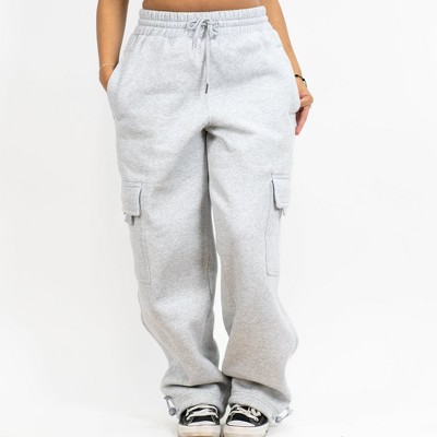 Fb County Heavyweight Baggy Cargo Sweatpants Grey Large : Target