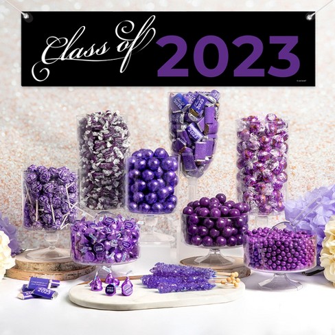 Purple Graduation Candy Buffet Class Of 2024 Banner & Party Favors By ...