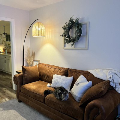 Addison Arc Floor Lamp With Natural Rattan Shade - Threshold™ : Target