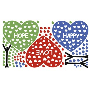 Slickblue Happy Hope Love Wall Art Decals 12.6" X 23.6" - Positive And ...