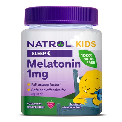 Natrol Kids' Melatonin Sleep Aid 1mg Gummies - Berry - 60ct : Target
