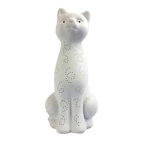 Porcelain Kitty Cat Shaped Animal Light Table Lamp White - Simple ...