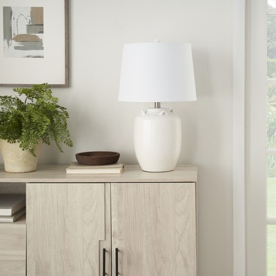 24" White Ceramic Jug Table Lamp - Nourison : Target