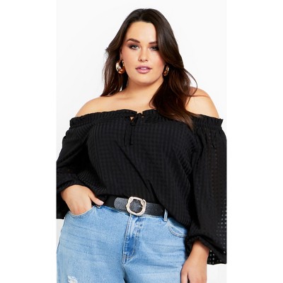 Women's Plus Size Klara Top - Black | City Chic : Target
