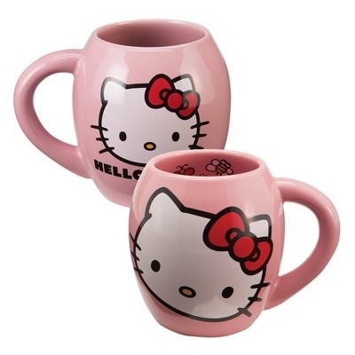 Sanrio Hello Kitty 18 Ounce Oval Pink Ceramic Mug : Target