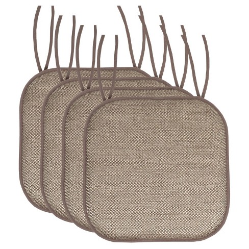 Cameron Memory Foam No Slip Back 16" X 16" Chair Pad Cushion With Ties ...
