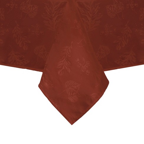 Elegant Woven Leaves Jacquard Damask Fall Tablecloth - Elrene Home ...
