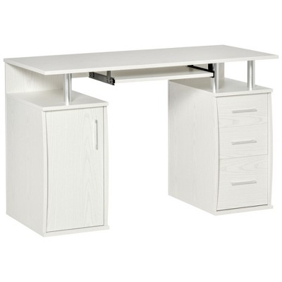 Homcom 47" Computer Desk With Keyboard Tray And Storage Drawers, Home ...