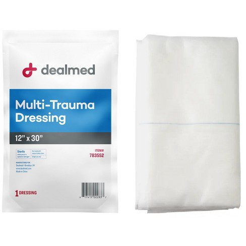 Dealmed 12" X 30" Multi-trauma Dressing, Sterile Oversized Pad For ...