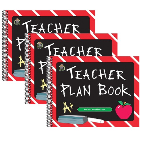 Teacher Created Resources Chalkboard Teacher Plan Book, Pack Of 3 : Target