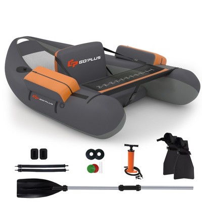 Costway Inflatable Fishing Float Tube W/pump & Storage Pockets & Fish ...