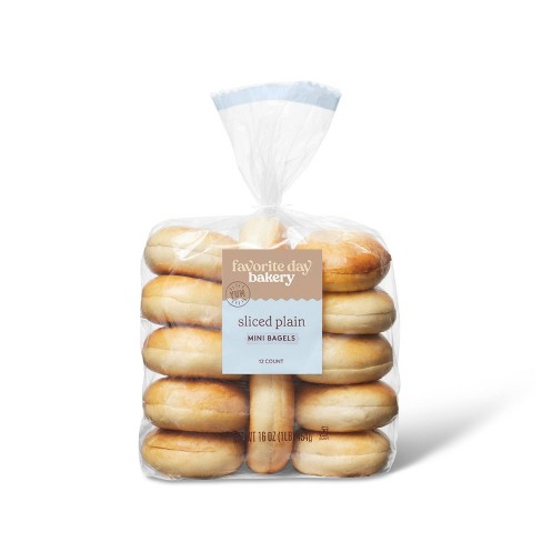 Plain Sliced Mini Bagels - 16oz/12ct - Favorite Day™ : Target