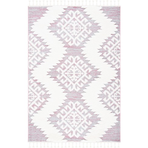Moroccan Tassel Shag Mts652 Power Loomed Area Rug - Pink/ivory - 5'3"x7 ...