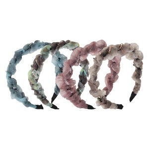 Unique Bargains Beaded Toothed Headband Green Pink Coffee Color Blue 4 ...