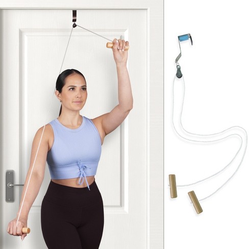 Mars Wellness Overhead Overdoor Shoulder Therapy Pulley System - Wooden ...