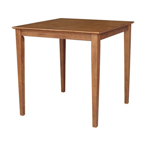 36"x36" Solid Wood Counter Height Table, Shaker Legs, Parawood ...