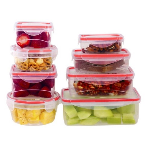 Lexi Home Plastic Containers With Snap Lock Lids (set Of 8) : Target