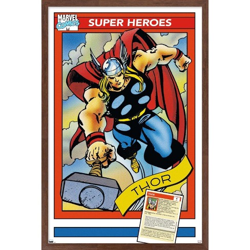 Trends International Marvel Trading Cards - Thor Framed Wall Poster ...