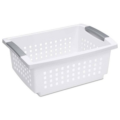 Sterilite Medium Sized Multipurpose Stackable Storage Basket Bin With ...