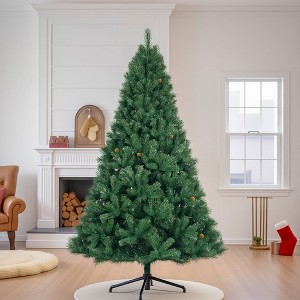 Mayeerty 7.5ft Unlit Artificial Christmas Tree Full Natural Spruce Pvc ...