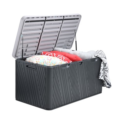 Aoodor 71 Gallon Deck Box, Lockable Storage Container With Air Rods For ...