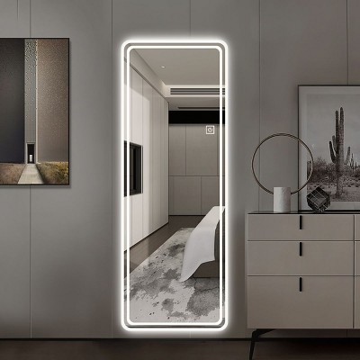 Dovelina Modern Frameless Irregular Full Body Mirror Wall Mounted ...