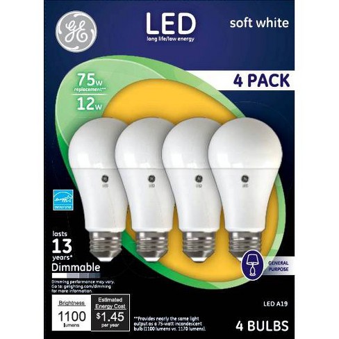 Ge 4pk 75w Led Aline Light Bulbs : Target