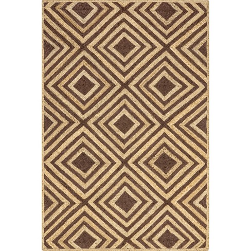 Lauren Liess X Rugsusa - Dogwood Tiled Jute Area Rug, 4' X 6', Brown ...