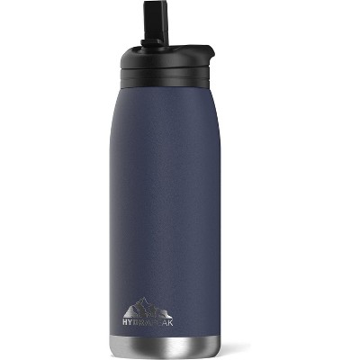 Hydrapeak 32oz Insulated Water Bottle With Straw Lid Matching Color Cap And Rubber Boot Modern ...