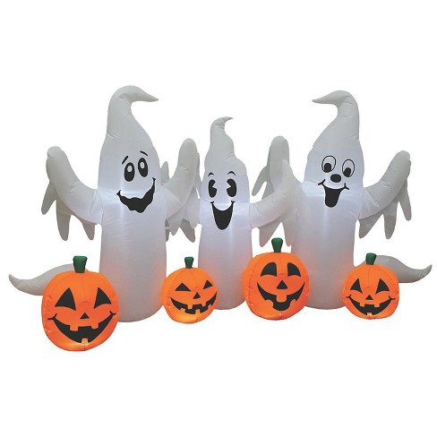 Halloween Express 8 Ft Inflatable Ghosts With Pumpkin Decoration : Target