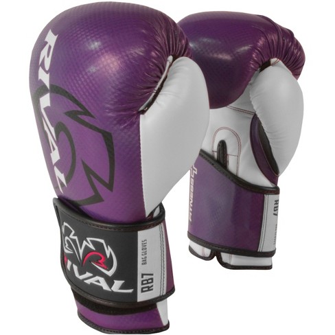 Rival Boxing Rb7 Fitness Plus Hook And Loop Bag Gloves - Purple/white ...