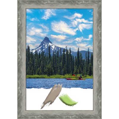 Amanti Art Waveline Silver Narrow Picture Frame Opening Size 20x30 In ...