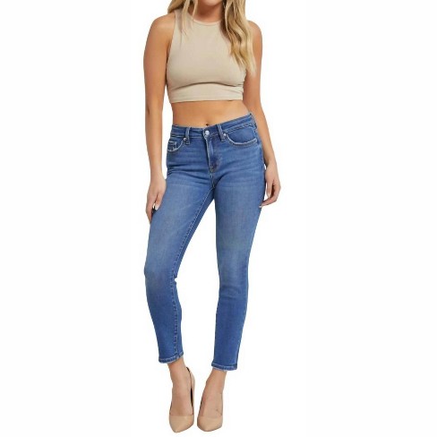 Women's Mid-rise Cigarette Ankle Jeans - Mica Denim 28 : Target