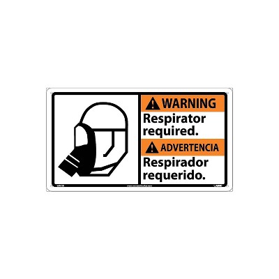National Marker Warning Sign; Respirator Required (bilingual W/graphic ...