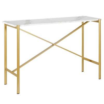 Gold Finish Console Table with Faux Marble Top - Henn&Hart : Target