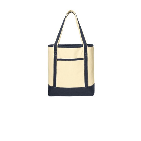 Port Authority Large Cotton Canvas Boat Tote - Natural/ Navy : Target