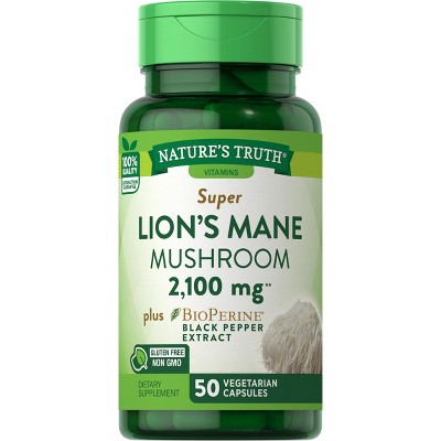 Nature's Truth Lions Mane Mushroom 2100mg | 50 Capsules : Target