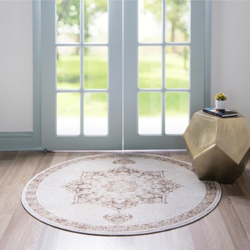 Unique Loom 4' 0 X 4' 0 Utopia Helios Beige Area Rug : Target