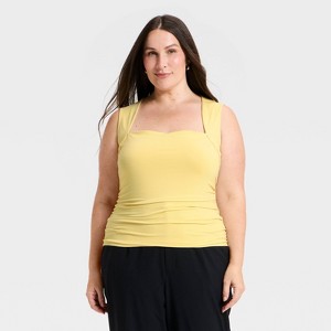Women's Ruched Tank Top - A New Day™ Yellow XXL : Target