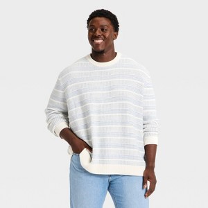 Men's Big & Tall Textured Crewneck Sweater - Goodfellow & Co™ Cream ...